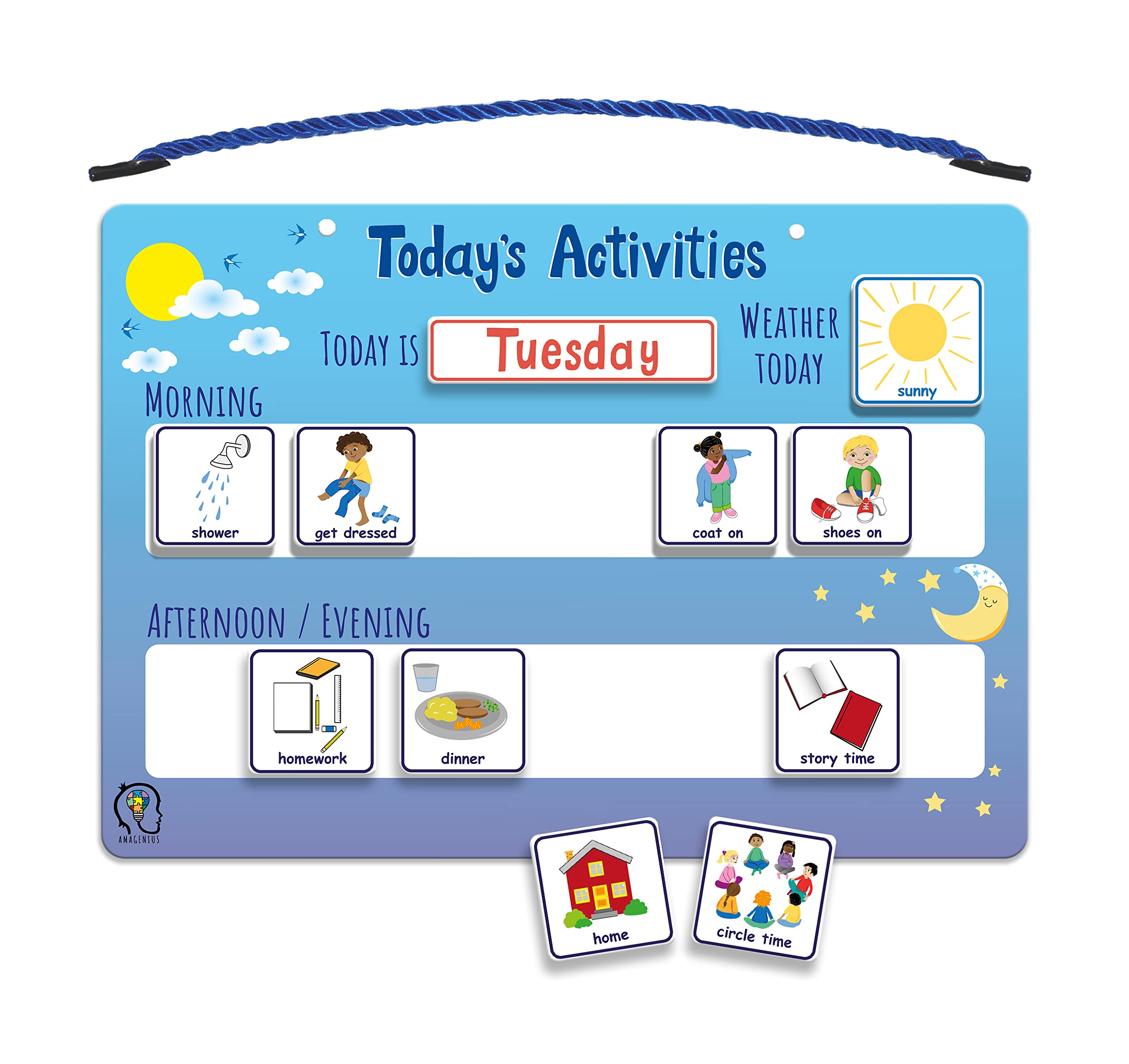 Today's Activities Daily Routine Visual Timetable Magnetic Tile Chart ...